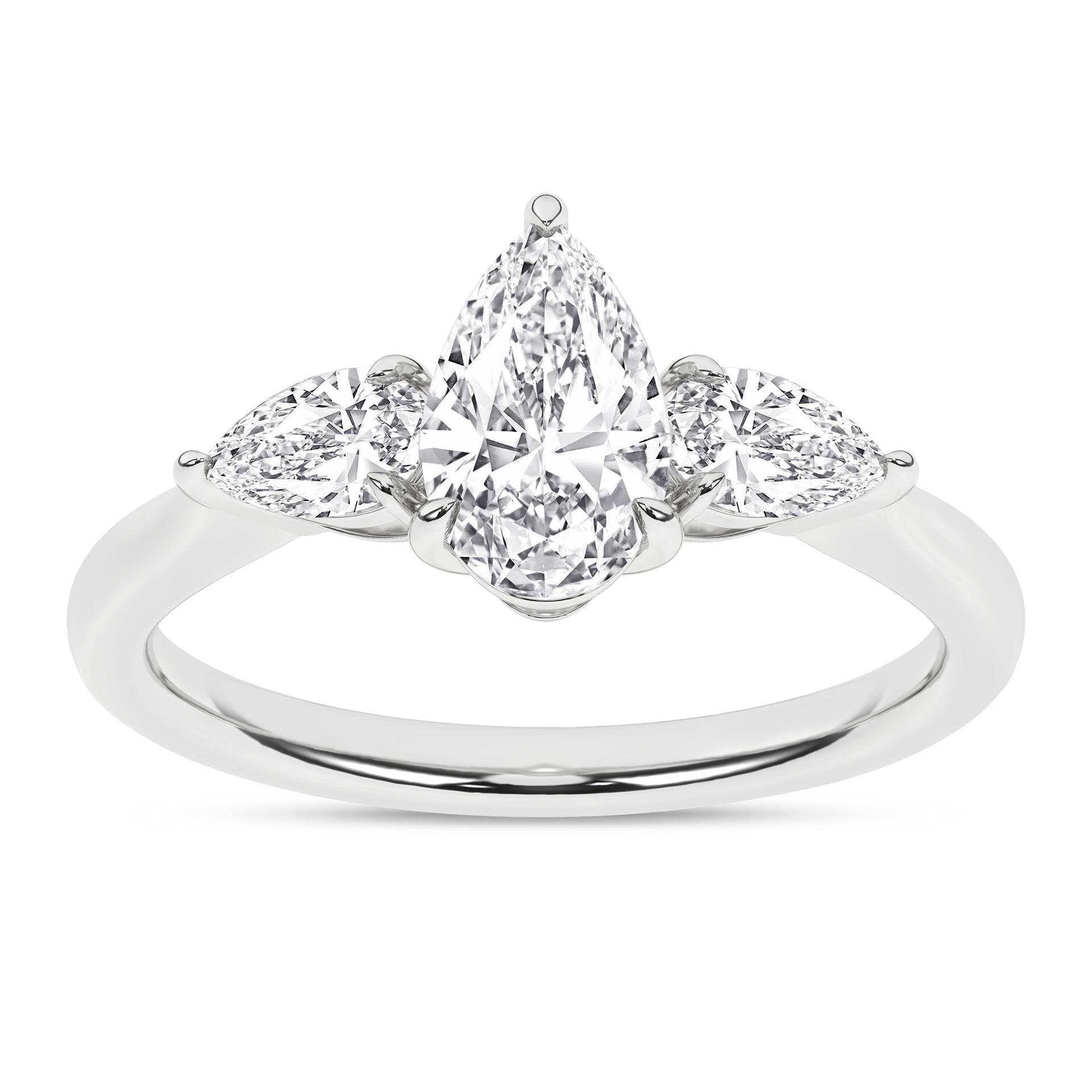 Pear 3 Stone Diamond Engagement Ring – Purely Created Diamonds